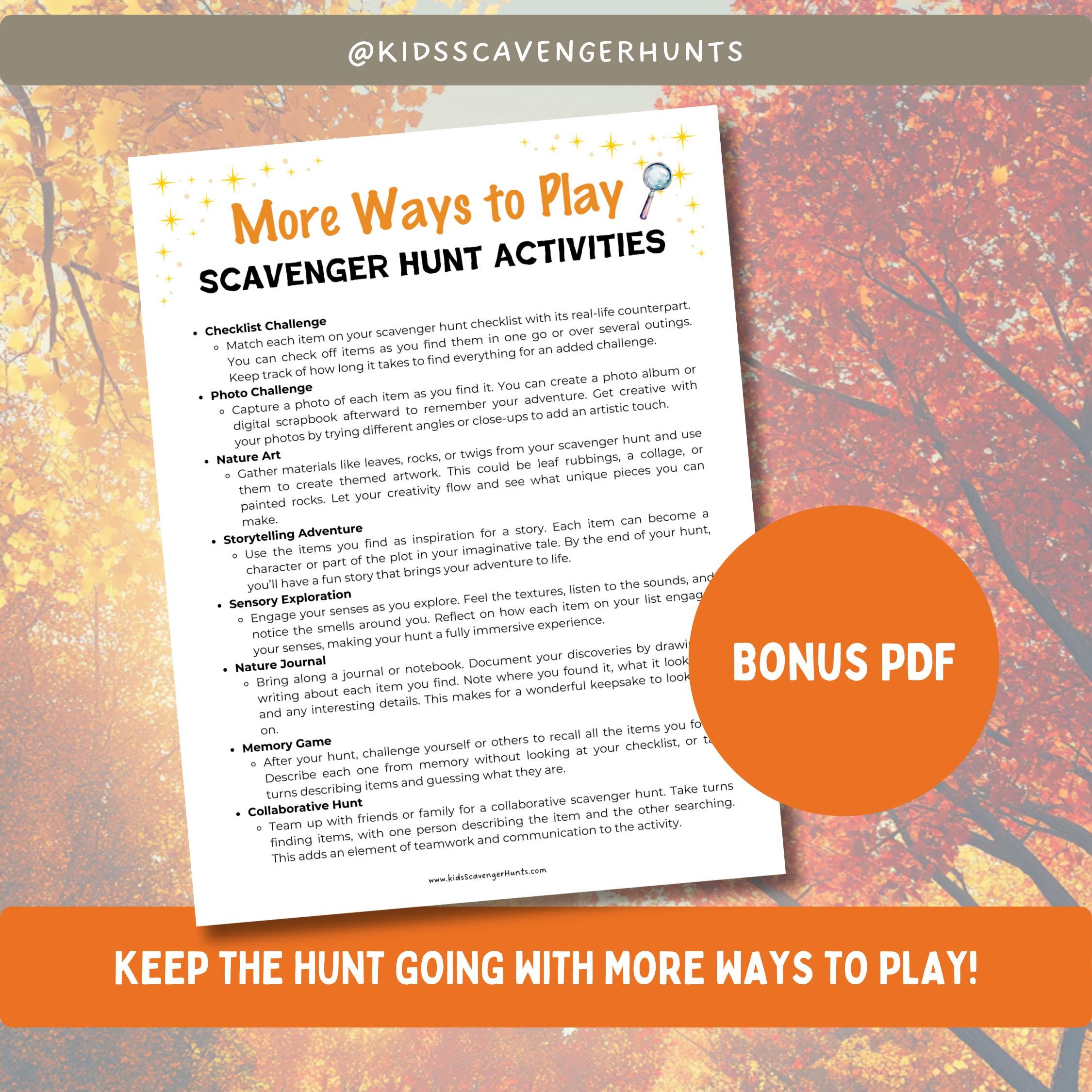 Printable Autumn Scavenger Hunt | Fall Nature Hunt for Kids | Outdoor ...