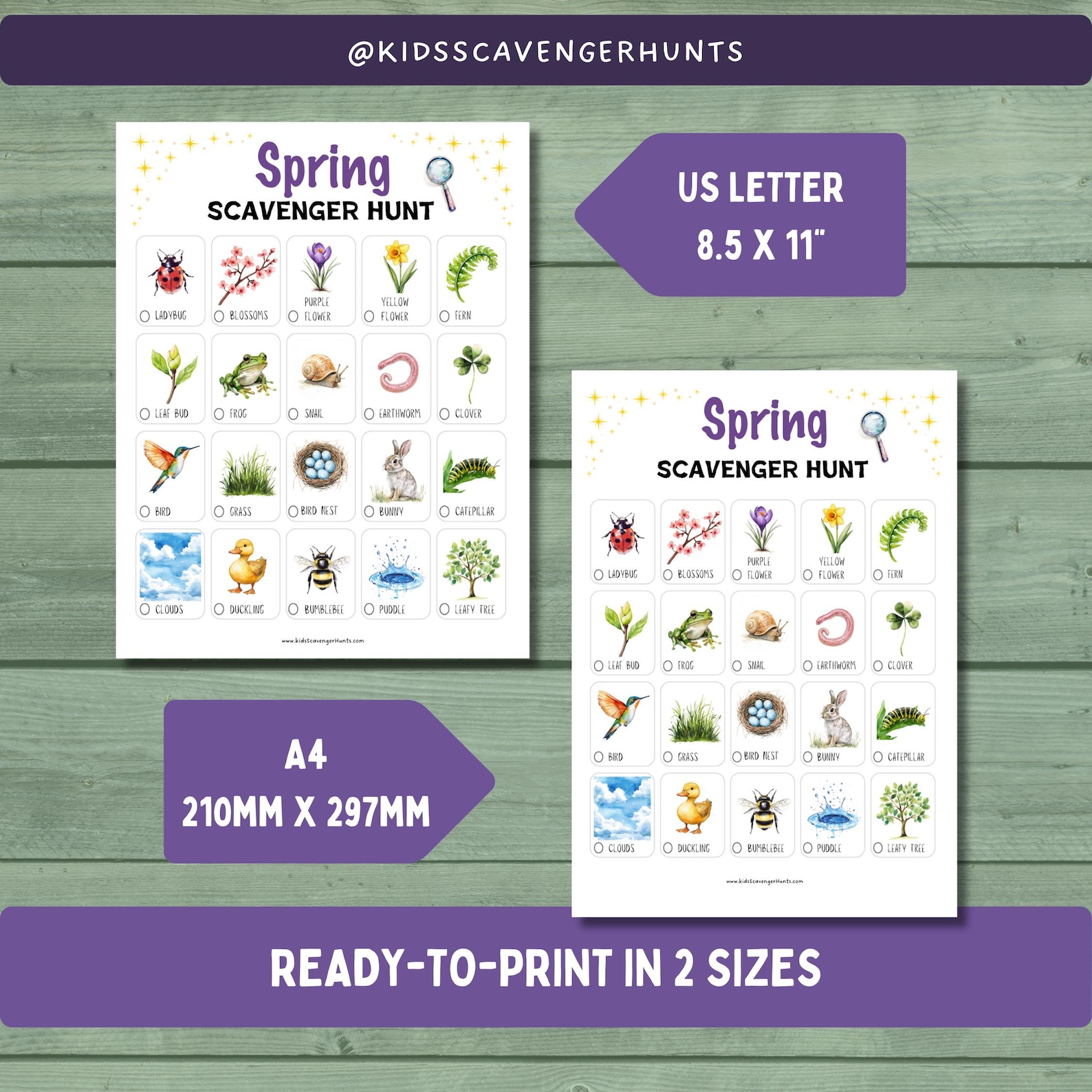 Printable Spring Scavenger Hunt | Nature Scavenger Hunt for Kids ...