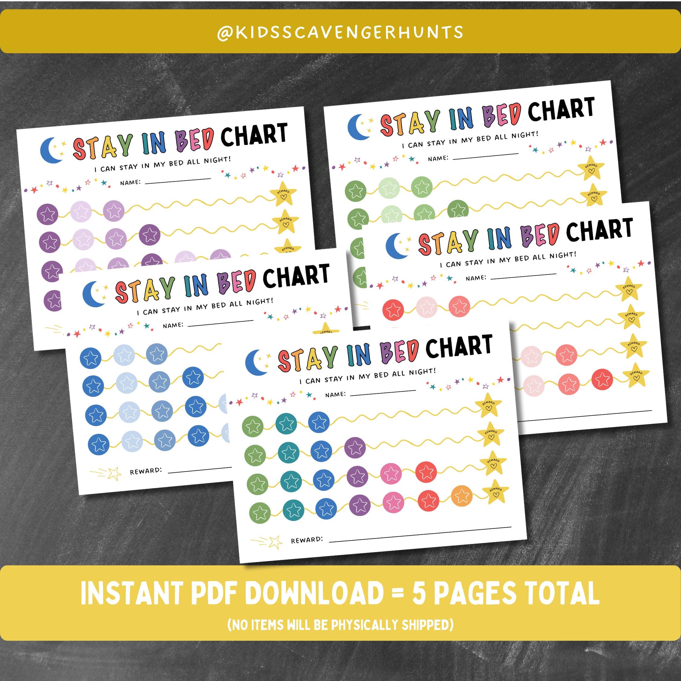 Stay in Bed Progress Chart for Kids | Toddler Bedtime Milestone Tracker ...