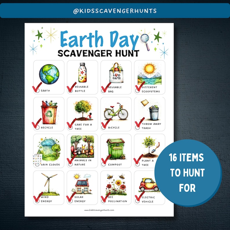 Earth Day Scavenger Hunt | Printable Earth Day Activity for Kids ...