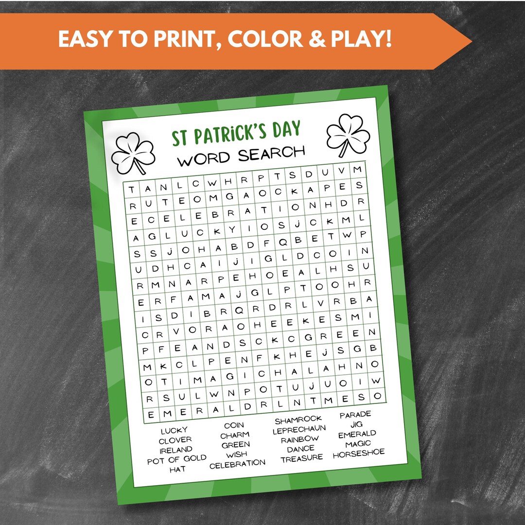 Printable St. Patrick’s Day Word Search | Fun Kids Activity | Classroom ...