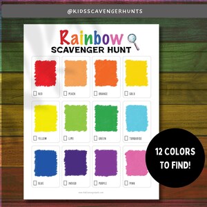 Printable Rainbow Scavenger Hunt | Color Scavenger Hunt for Kids ...