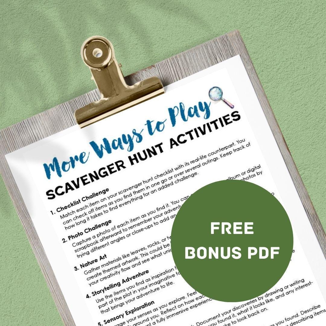 Printable SPRING Nature Scavenger Hunt for Kids Outdoor Scavenger Hunt ...