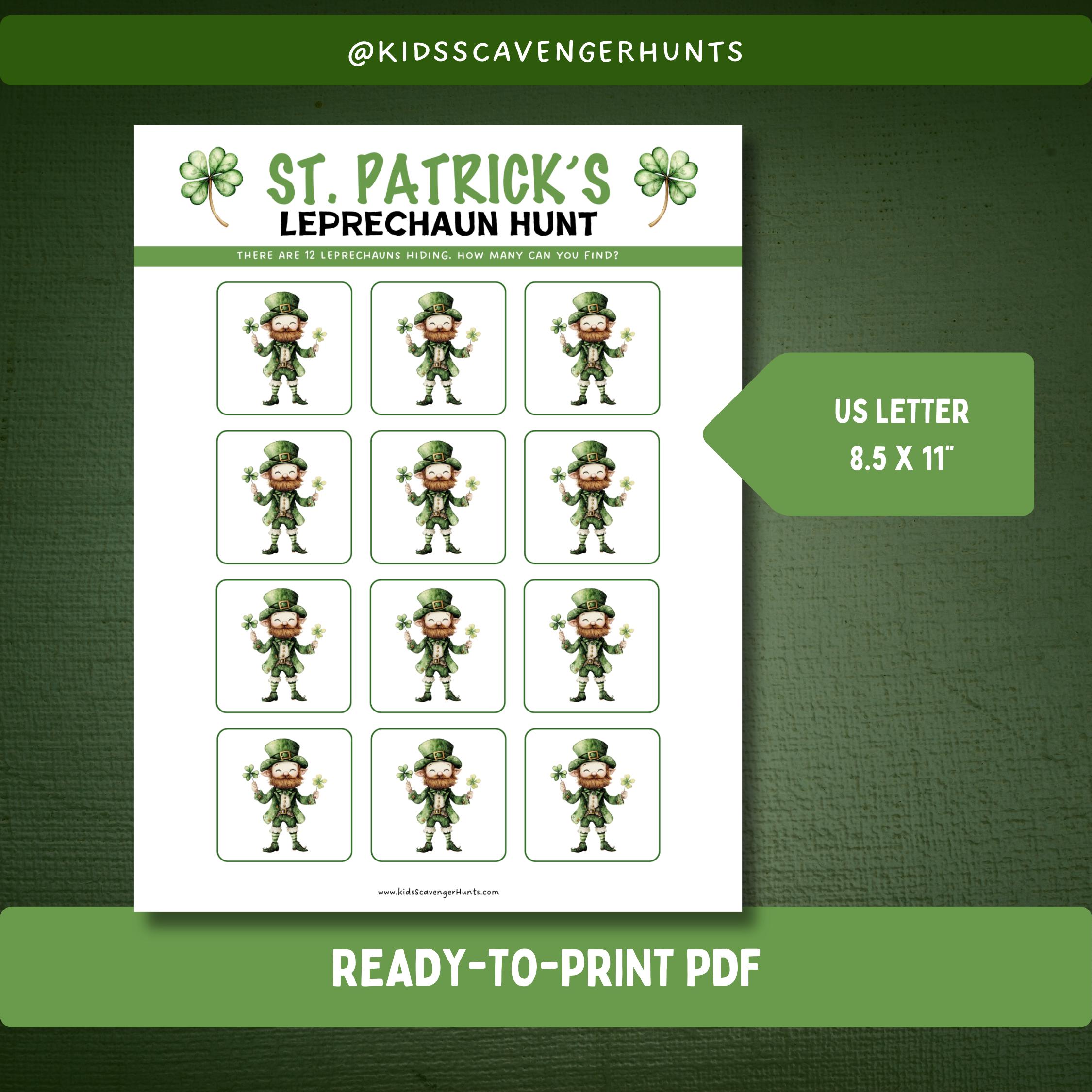 Printable St Patricks Day Leprechaun Hunt | Fun Hide & Seek Game for ...