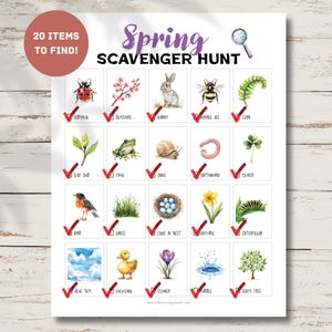 Printable SPRING Nature Scavenger Hunt for Kids Outdoor Scavenger Hunt ...