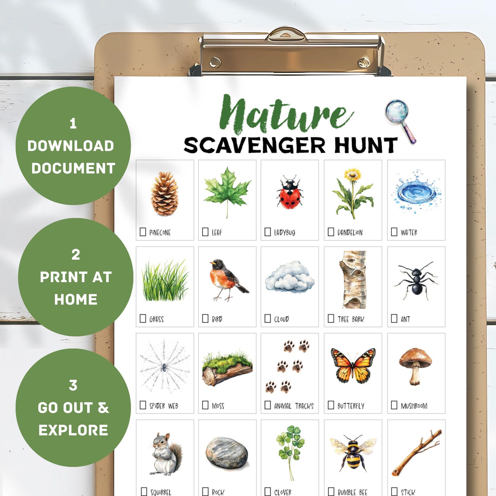 Printable NATURE Scavenger Hunt for Kids Outdoor Scavenger Hunt Kids ...