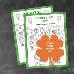 Printable St. Patricks Day I Spy Game | Kids Activity Sheet | Fun ...
