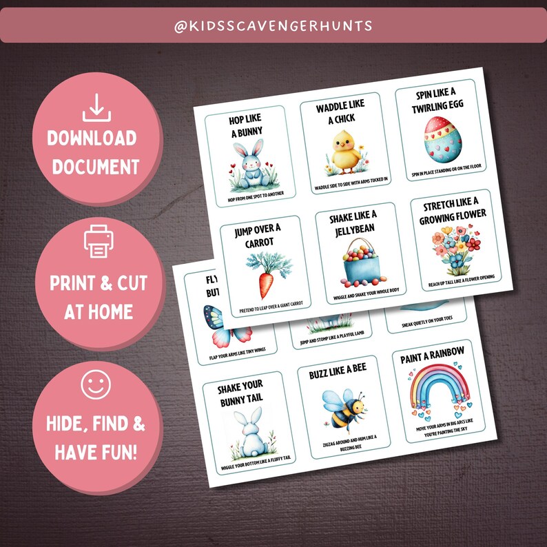 Printable Easter Movement Cards | Fun Gross Motor Game for Kids ...