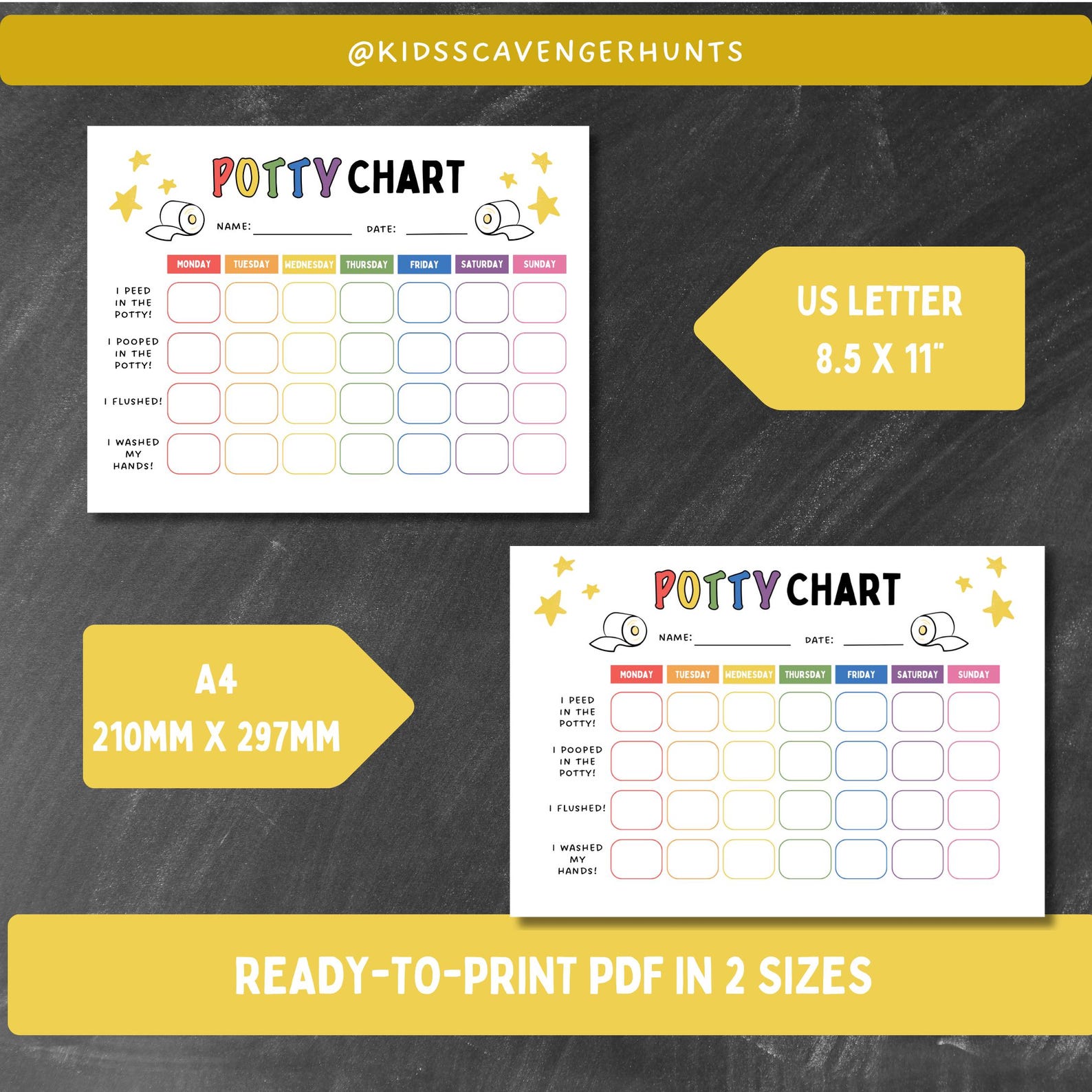 Printable Potty Training Chart for Toddlers | Printable Reward Chart ...