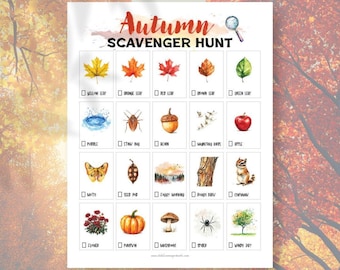 Printable SPRING Nature Scavenger Hunt for Kids Outdoor Scavenger Hunt ...