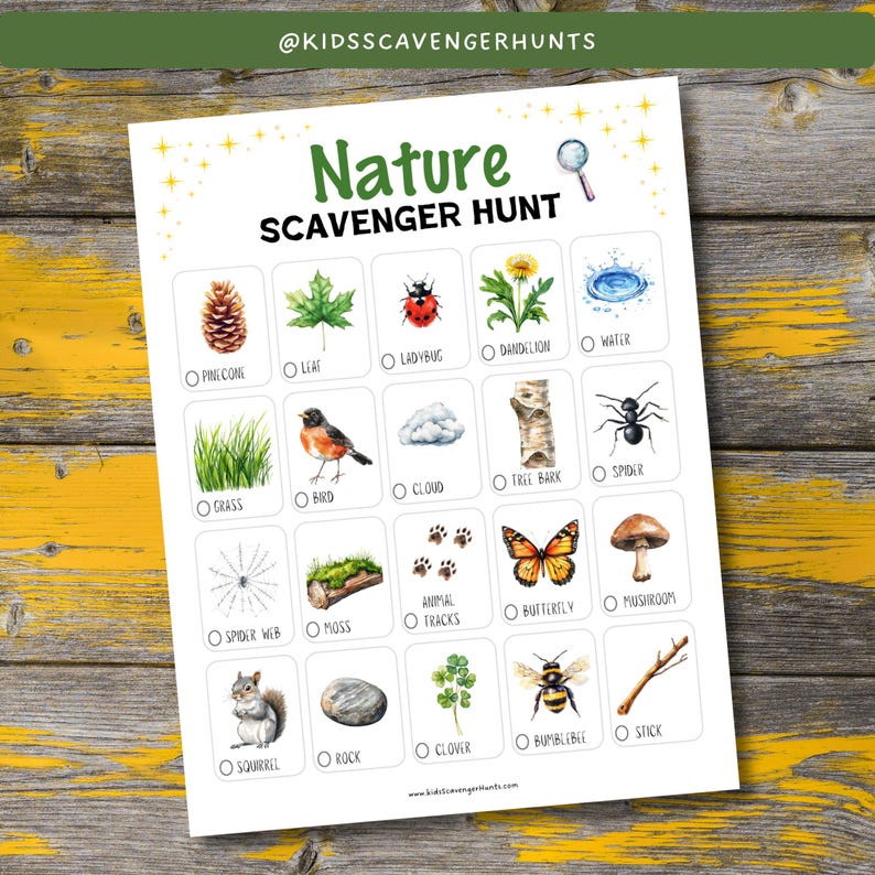 Printable Nature Scavenger Hunt for Kids | Outdoor Scavenger Hunt ...