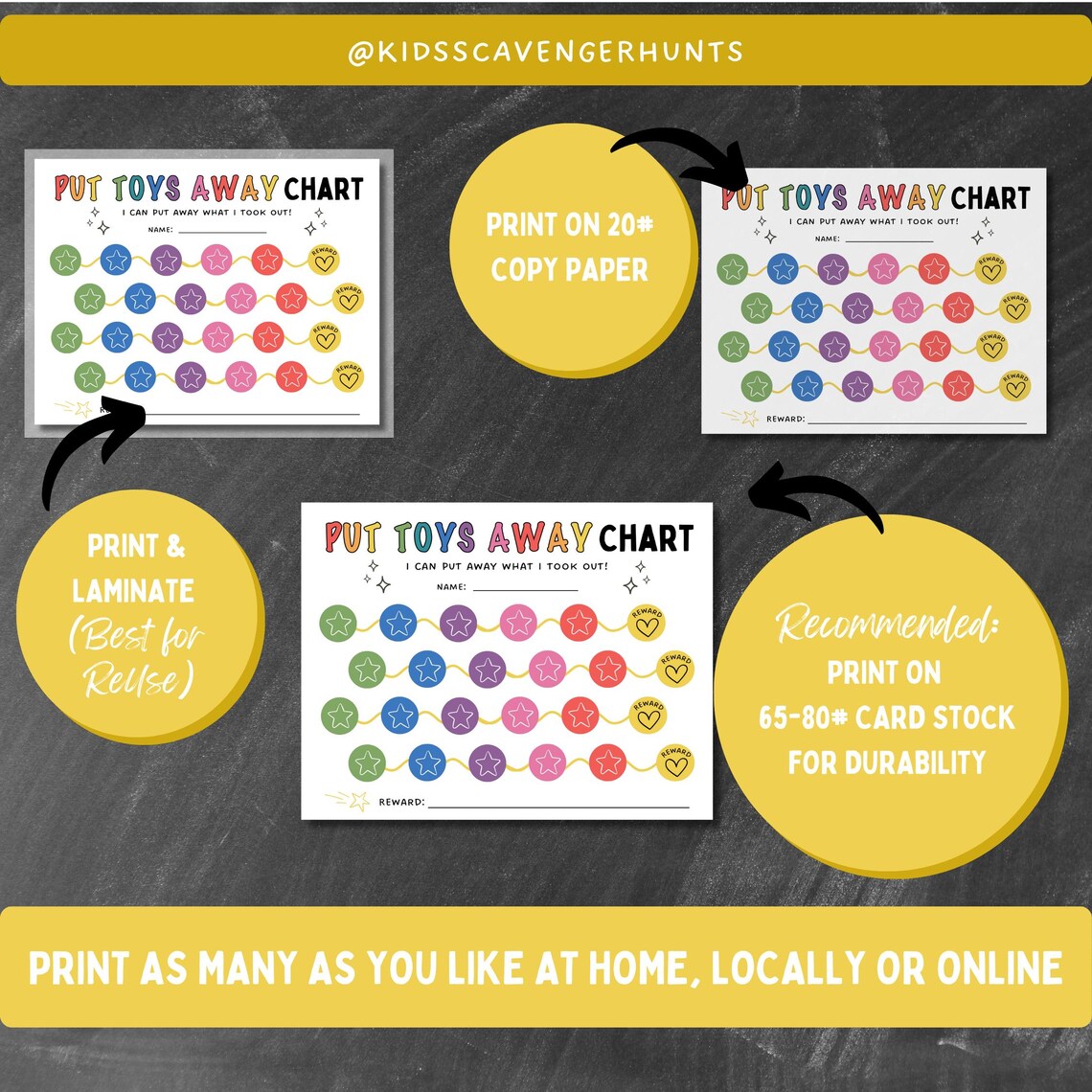 Put Toys Away Chart for Kids | Rainbow Reward Chart | Toddler Habit ...