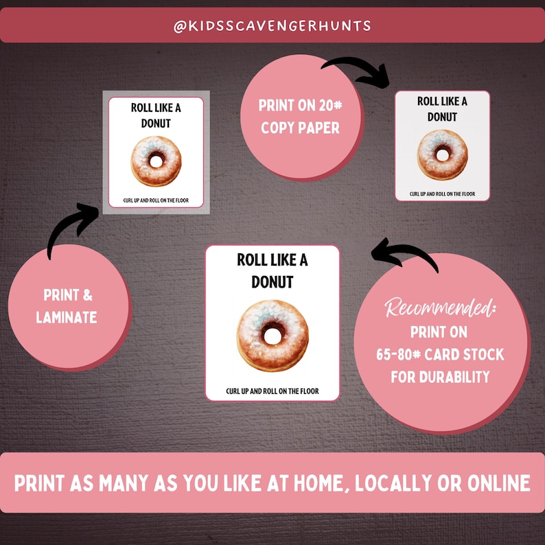 Printable Donut Day Movement Cards | Fun Gross Motor Game for Kids ...