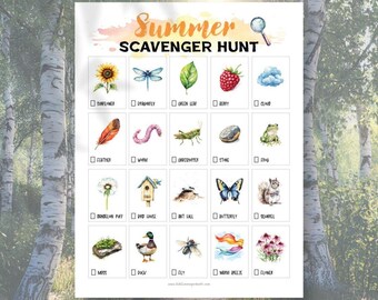 Printable SPRING Nature Scavenger Hunt for Kids Outdoor Scavenger Hunt ...