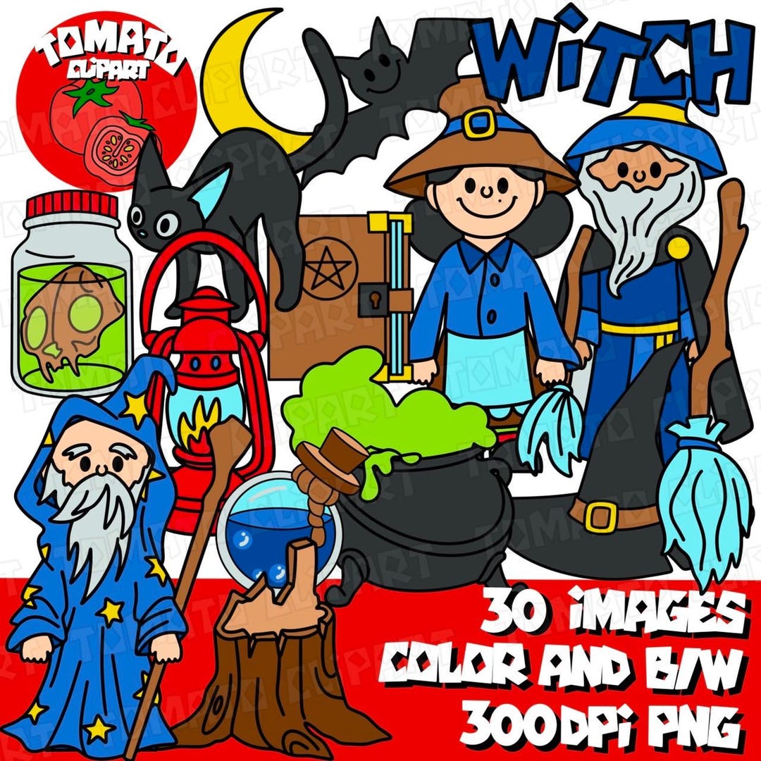 Witch Clipart, Wizard Clipart, Magic Potion tomato Clipart - Etsy
