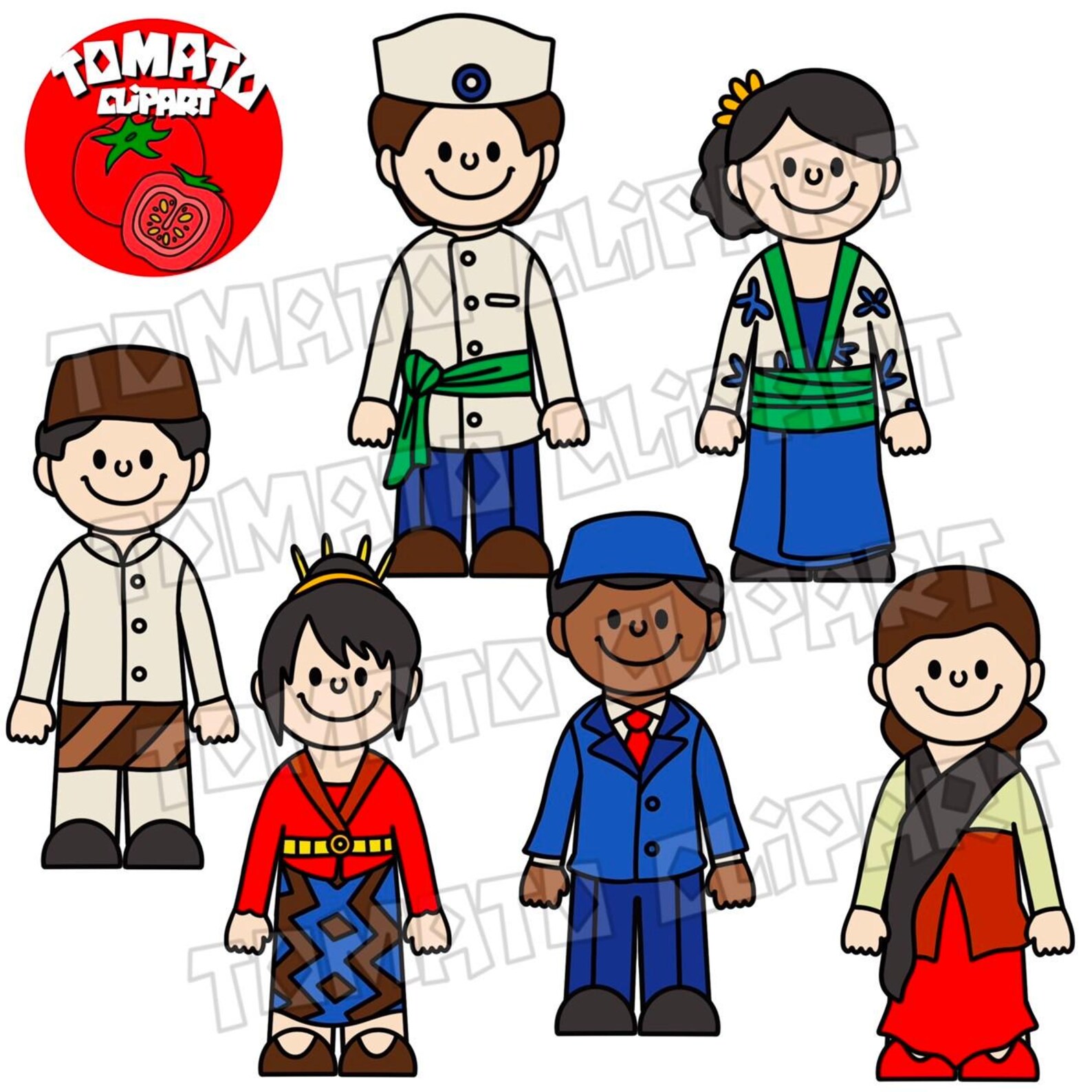 Asia Clipart Set/ India/ Indonesia/ Maldives/ Myanmar/ Bundle Part3 - Etsy