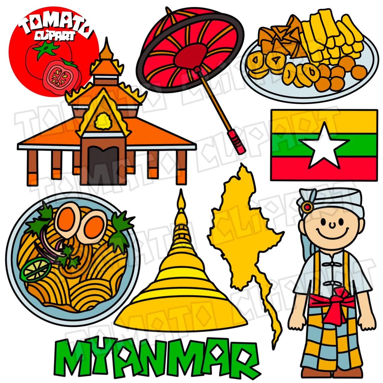 Asia Clipart Set/ India/ Indonesia/ Maldives/ Myanmar/ Bundle Part3 - Etsy