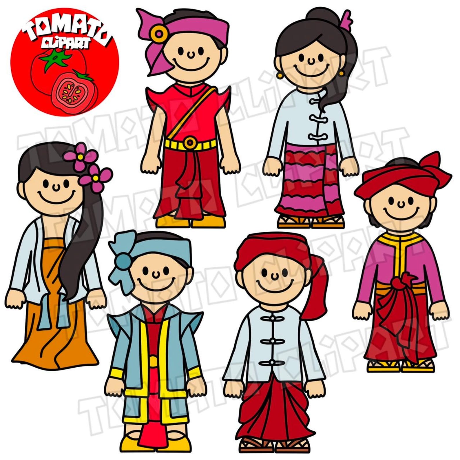 Asia Clipart Set/ India/ Indonesia/ Maldives/ Myanmar/ Bundle Part3 - Etsy