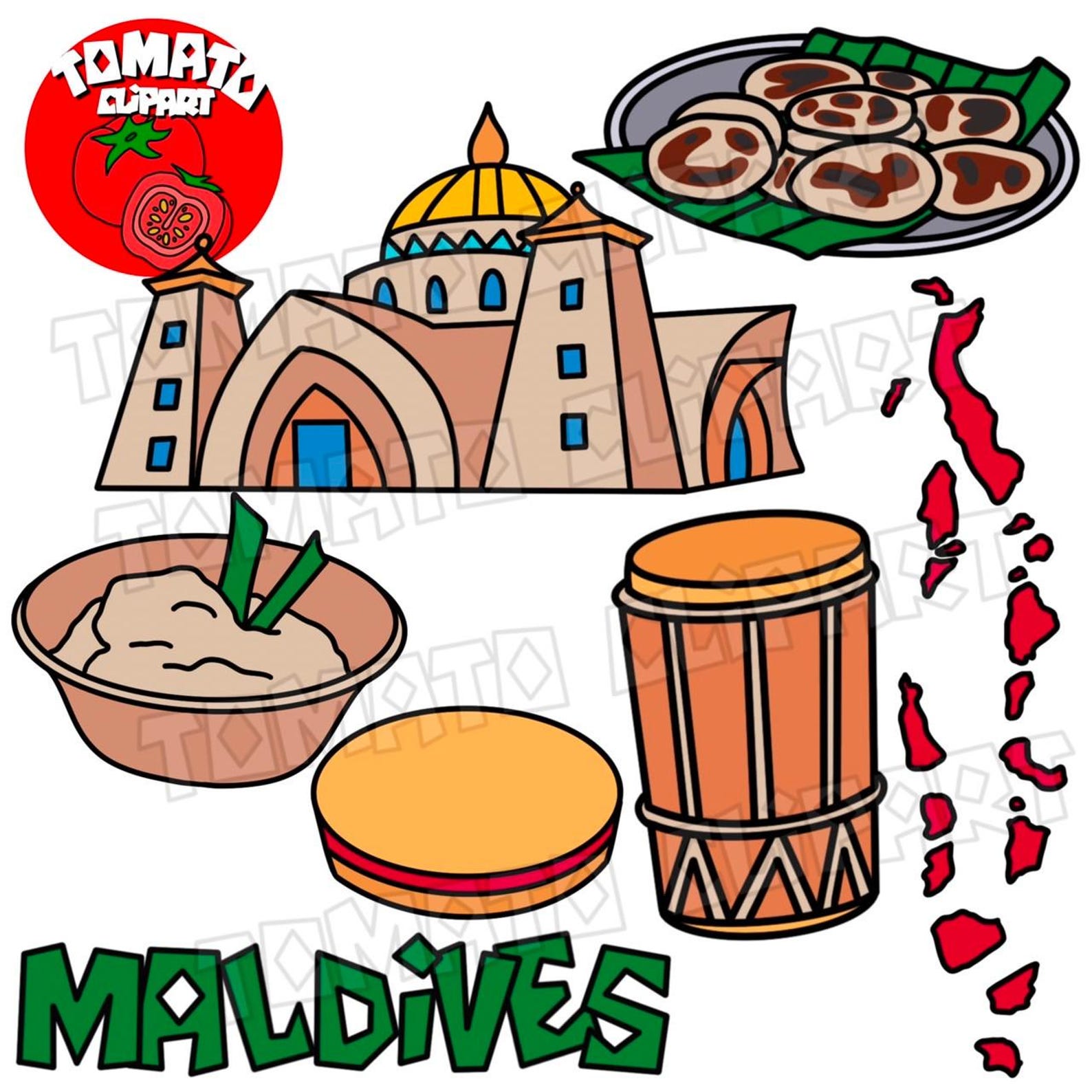 Asia Clipart Set/ India/ Indonesia/ Maldives/ Myanmar/ Bundle Part3 - Etsy