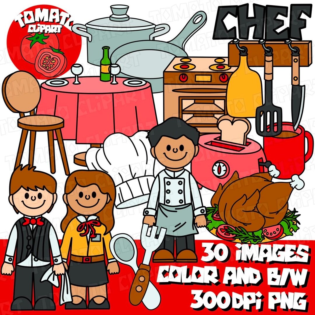 Chef Clipart, Cooking Clipart, Occupation tomato Clipart - Etsy