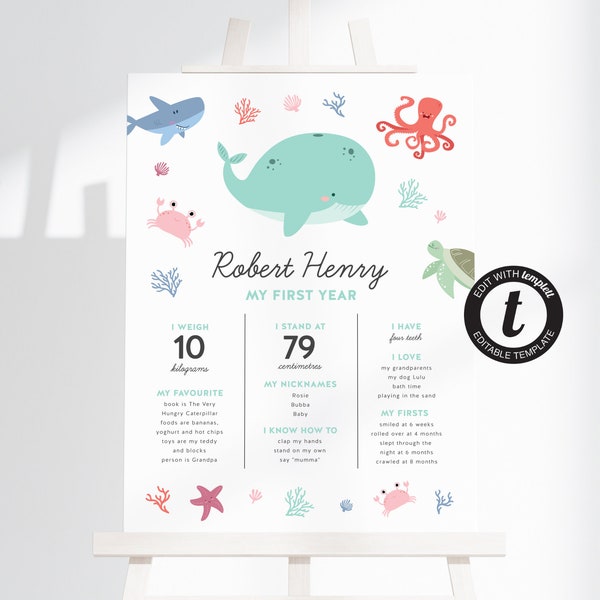 Under the Sea Birthday Chart - Etsy