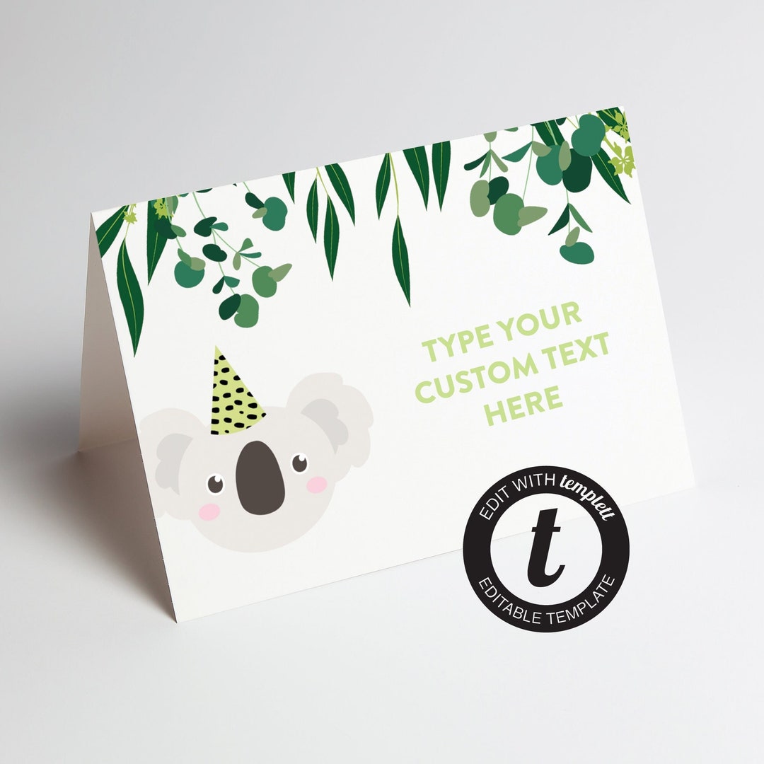 Editable Koala Food Label Cards Printable Koala Buffet Card - Etsy Canada