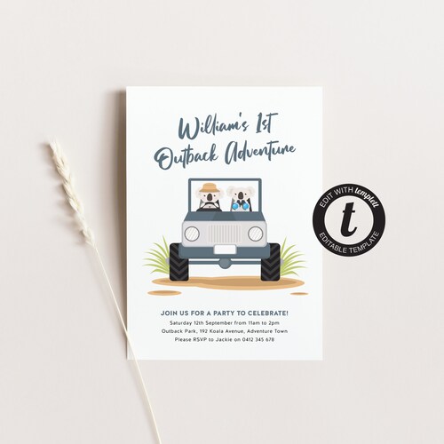 Editable Template Australian Animals Invitation Australia - Etsy