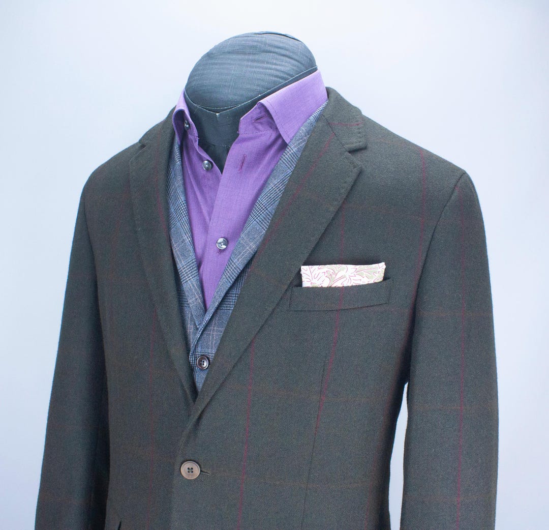 Hugo Boss Colombo Mens 2btn Jacket Slim Fit Brown/olive Windowpane ...