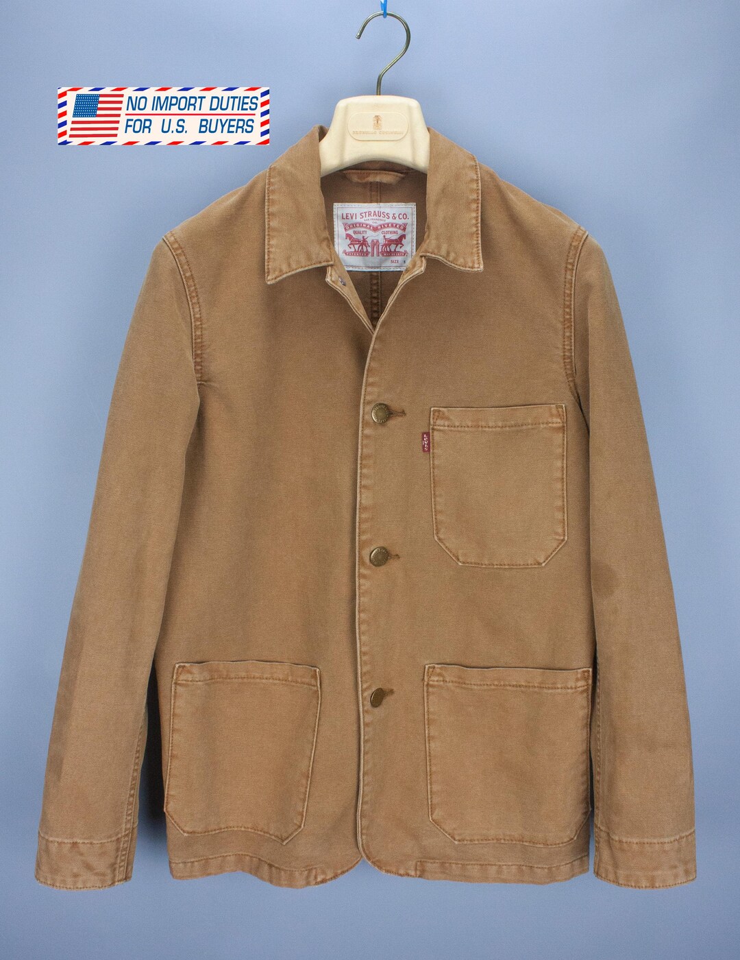 Levi’s Engineer Chore Jacket Small Tan Brown Rare Railroad Loco ...