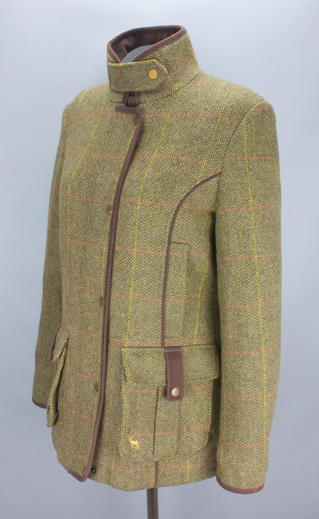 Vintage Ness Tweed Field Coat: Green Wool Hunting Jacket Womens (UK 12 ...