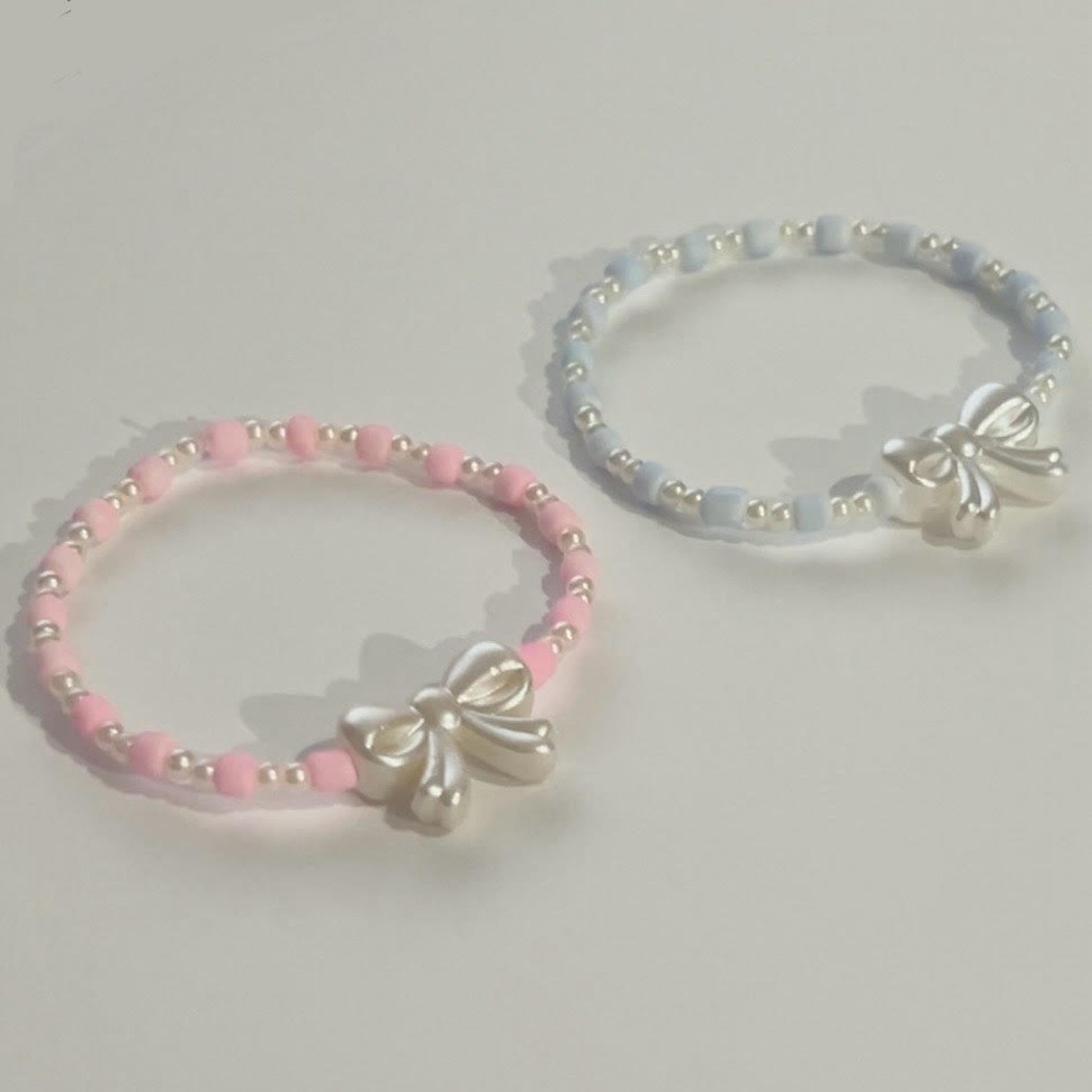 Cute Coquette Pearl Bow Friendship Matching Bracelets - Etsy