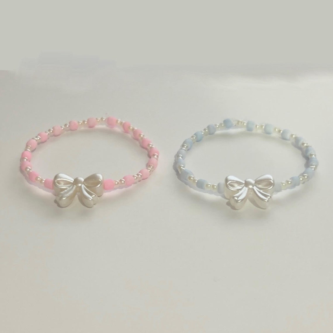 Cute Coquette Pearl Bow Friendship Matching Bracelets - Etsy