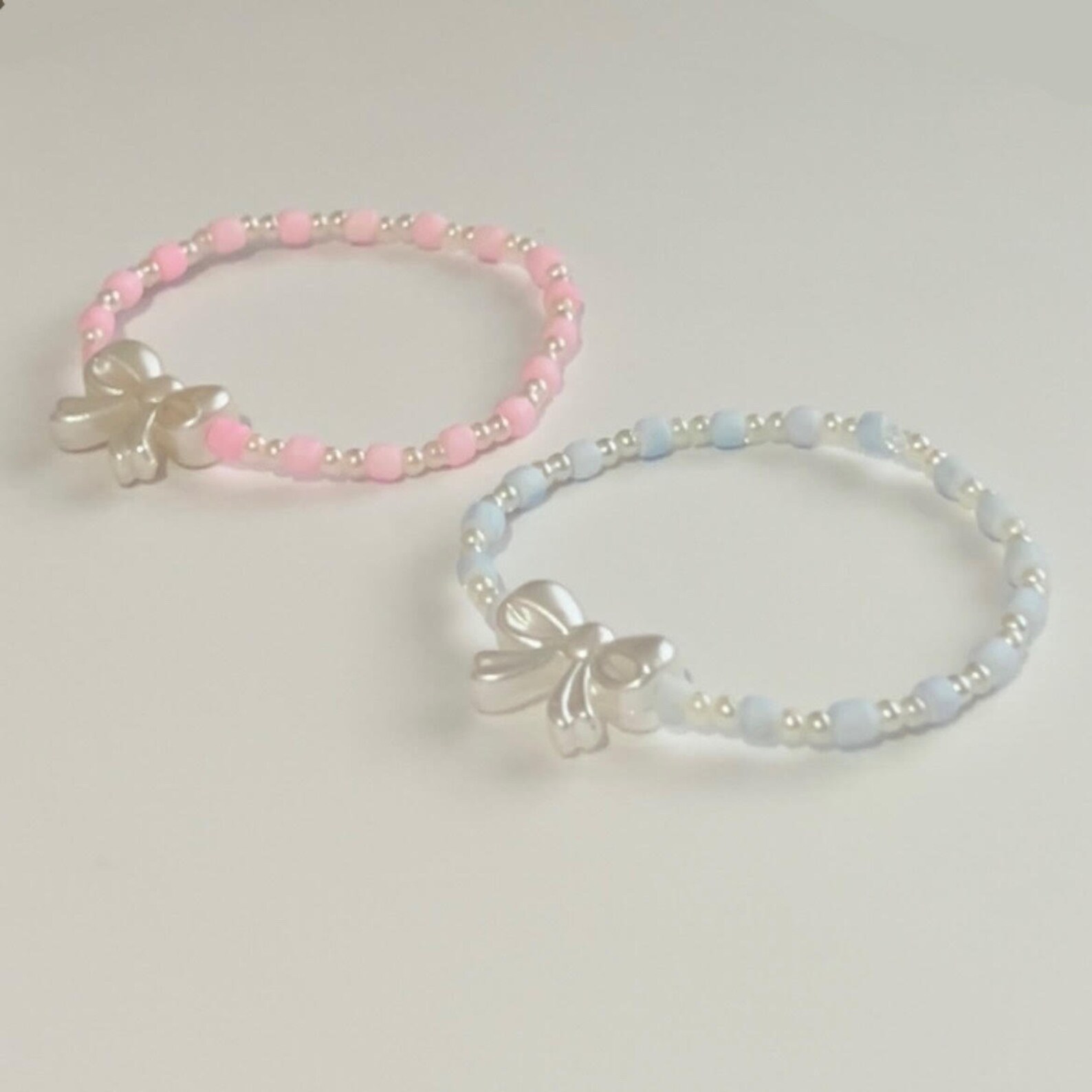 Cute Coquette Pearl Bow Friendship Matching Bracelets - Etsy