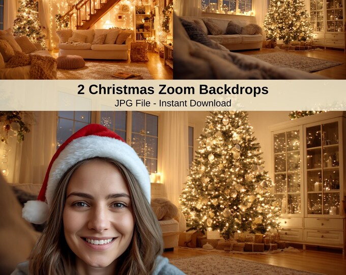 Realistic Office Christmas Zoom Background, Zoom Christmas Virtual ...