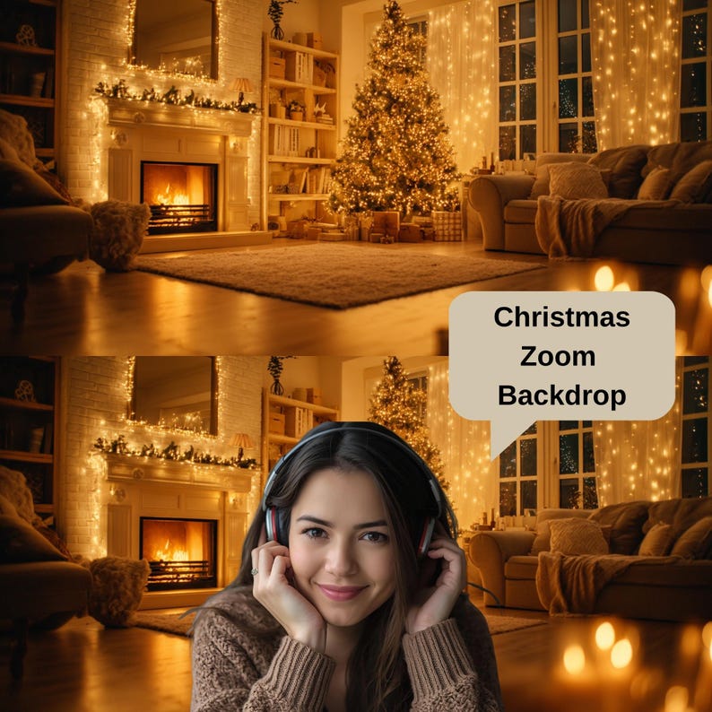 Happy New Year Christmas Zoom Background | Festive Virtual Backdrop ...