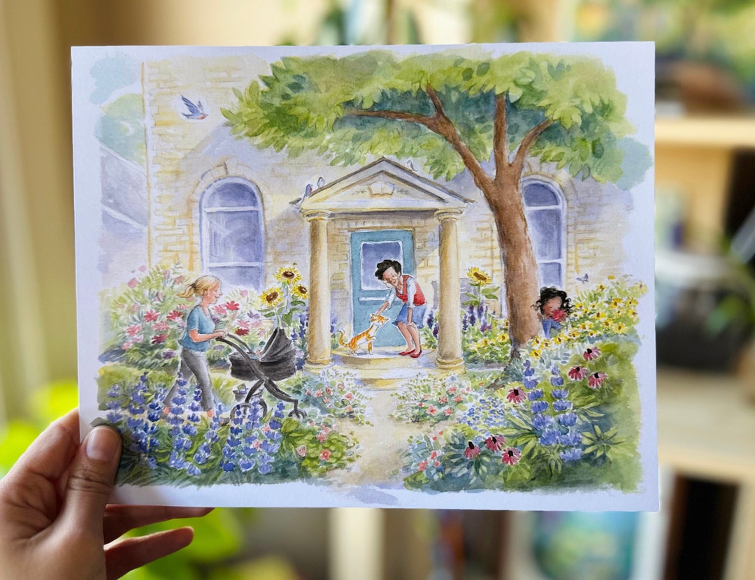 Library Art Print From "a Little More Beautiful: the Story of a Garden ...