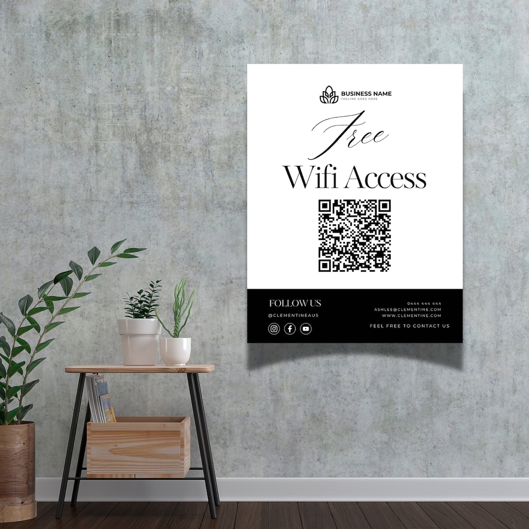 Wifi Password Sign Printable Wifi Sign Modern Template - Etsy
