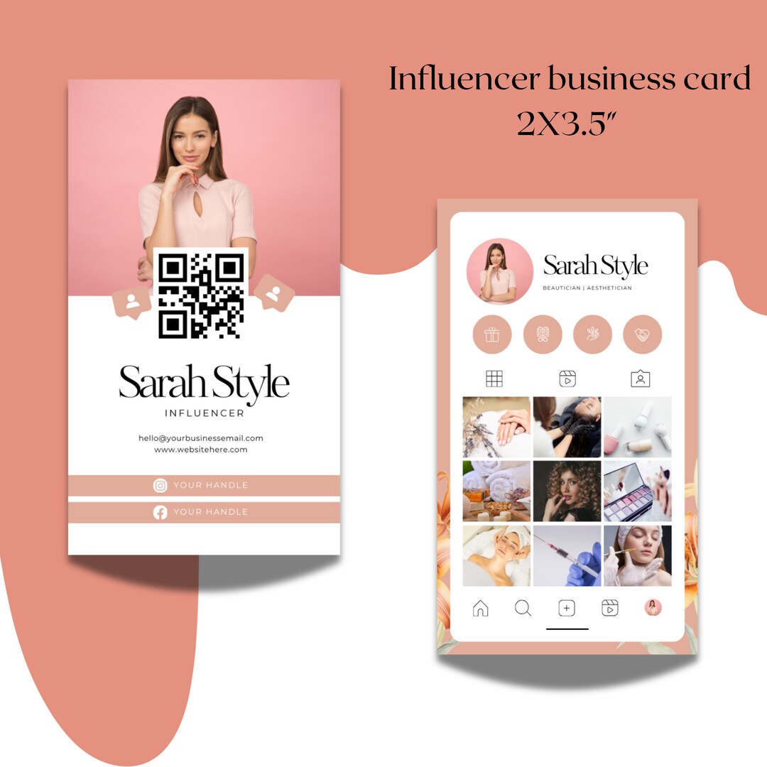 Influencer Business Card, Digital Download - Etsy