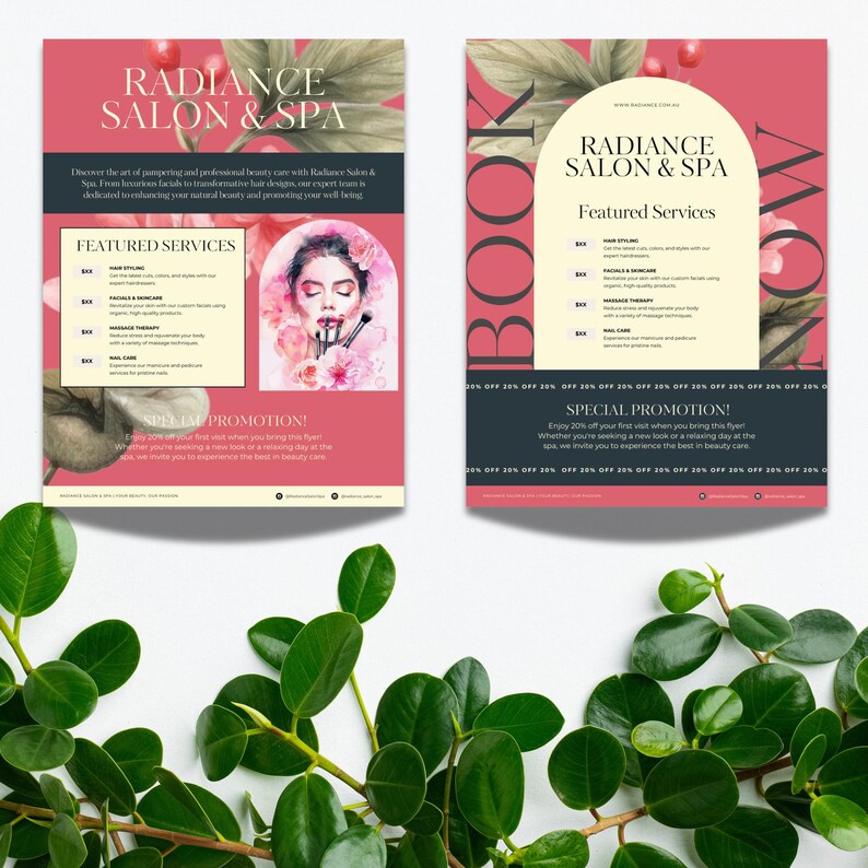 Esthetician Flyer Design - Beauty Salon Brochure - Editable Template - Digital Download - Etsy