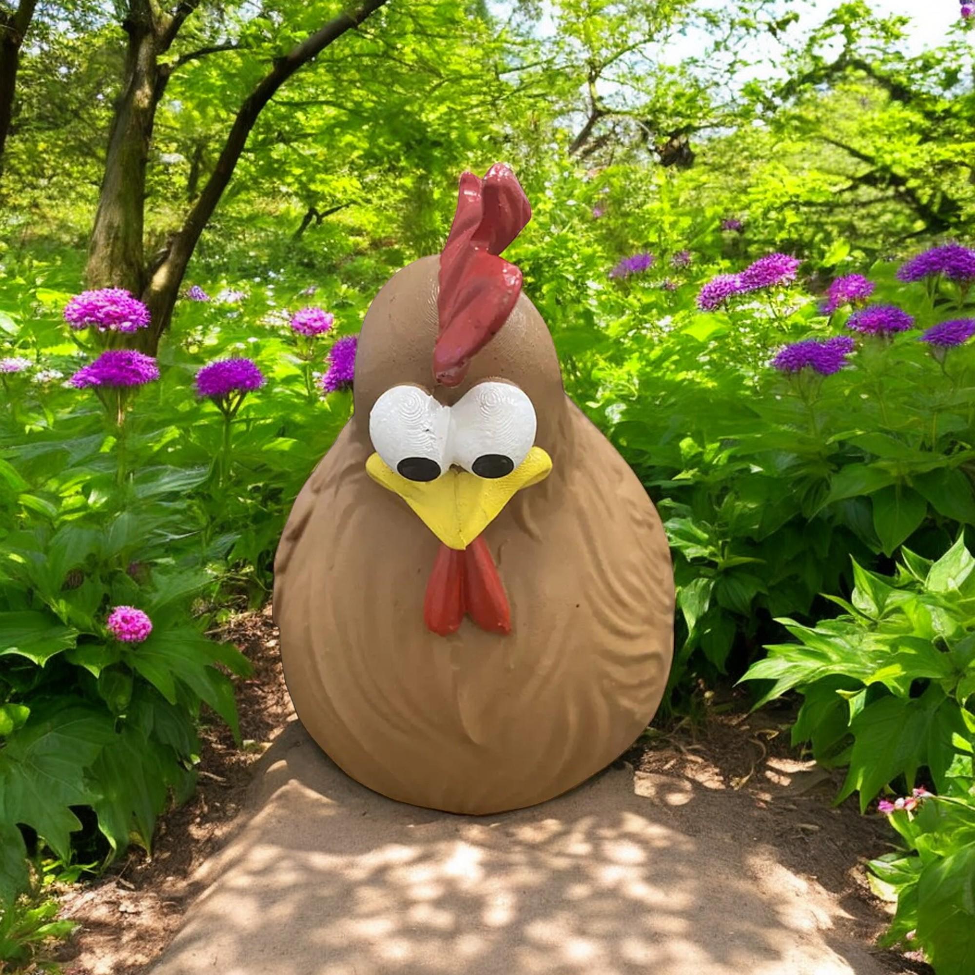 Resin Chicken Garden Statue - Realistic Farmyard Decor, Rustic Hen ...