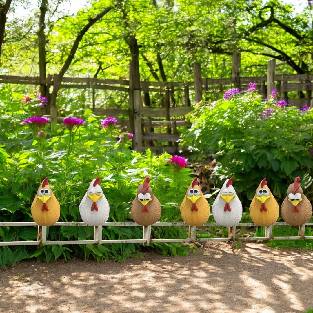 Resin Chicken Garden Statue - Realistic Farmyard Decor, Rustic Hen ...