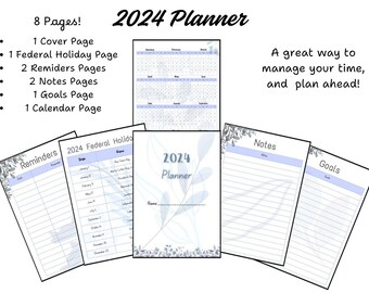 2024 Calendar Calendar 2024 A4 PDF Printable Planner Tracker - Etsy