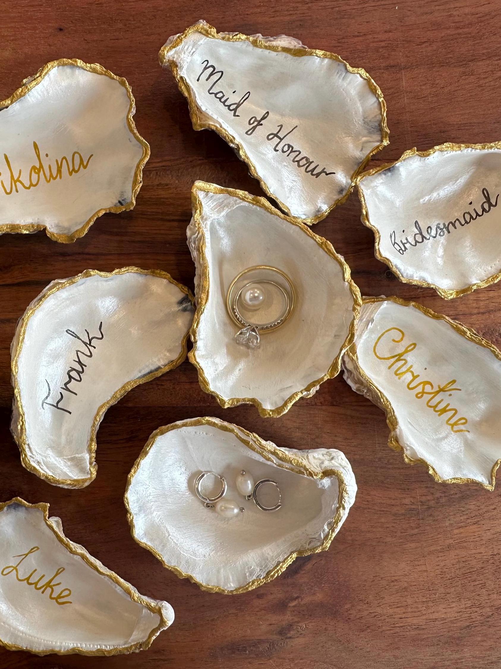Oyster Shell Place Cards, Wedding Place Cards, Place Cards, Gold Edge ...