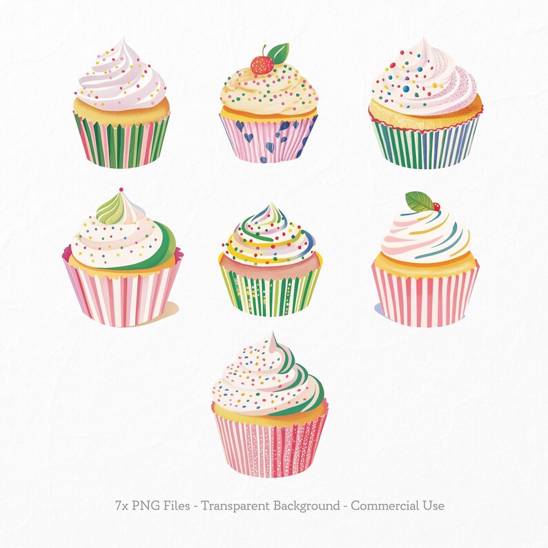 Cupcakes Clipart Set | Bakery Baking Art | Food Cake Party Clipart ...