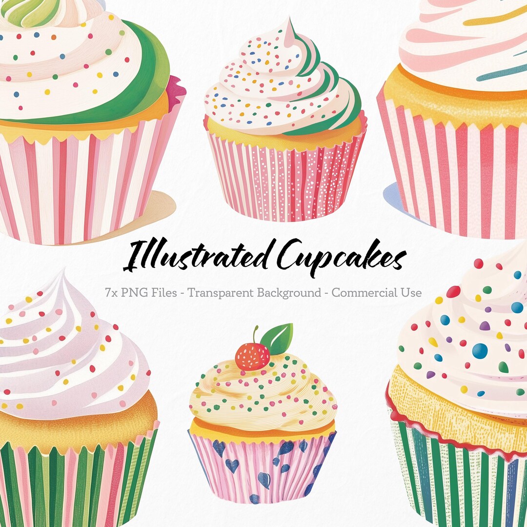 Cupcakes Clipart Set | Bakery Baking Art | Food Cake Party Clipart ...