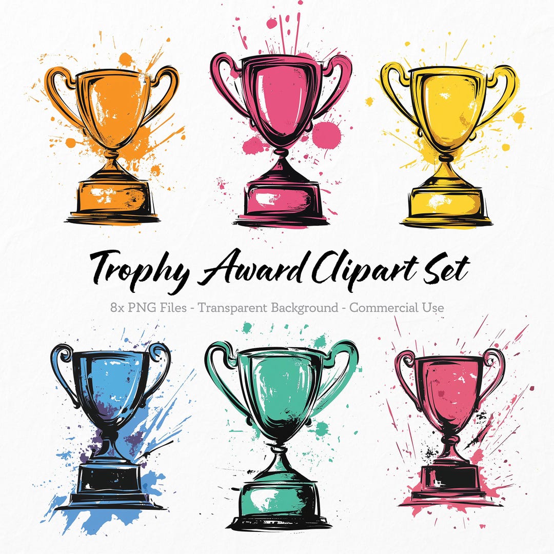 Trophy Award Clipart Set | Sport Art | Achievement Victory Clipart ...