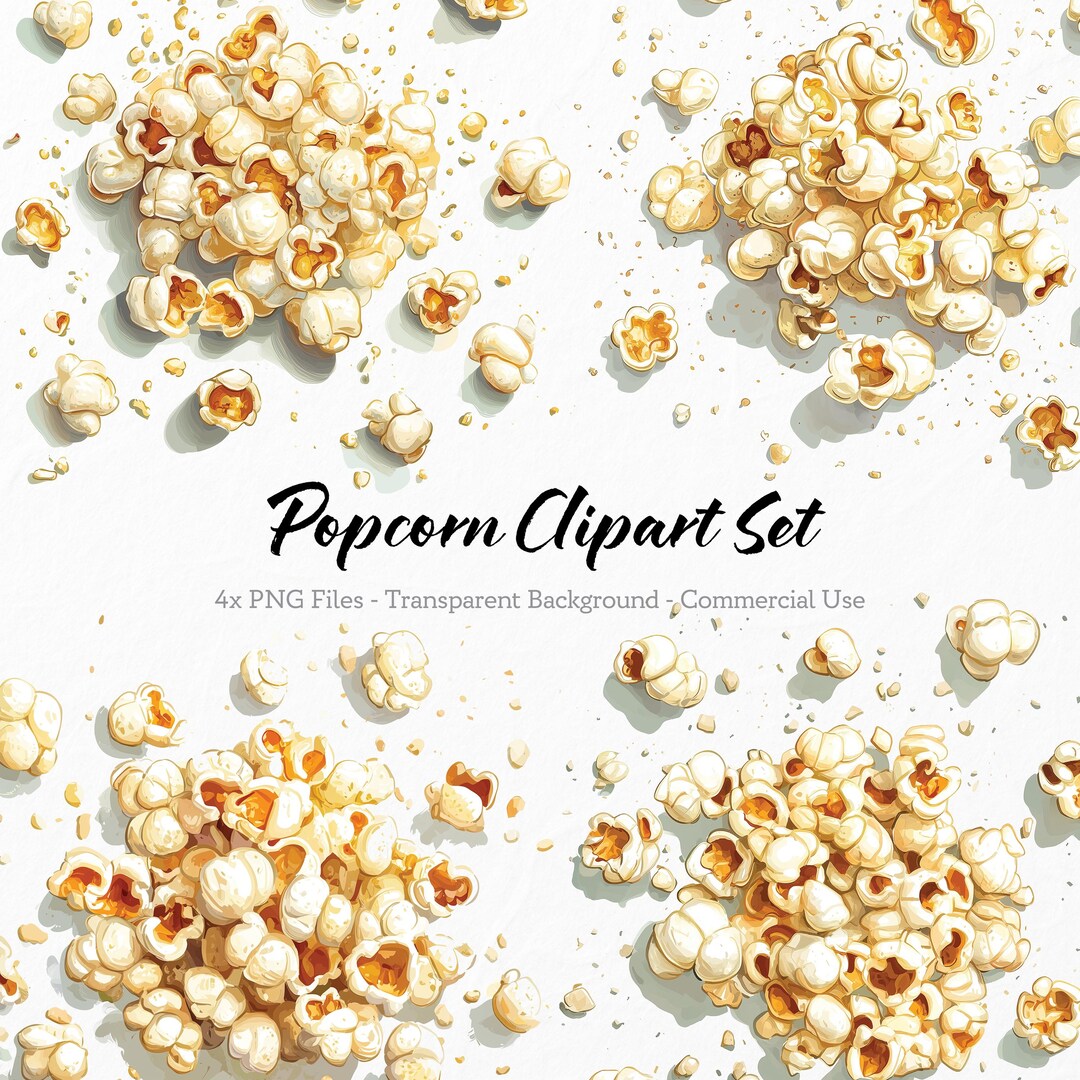 Popcorn Clipart Set | Food Art | Film Movie Cinema Clipart ...
