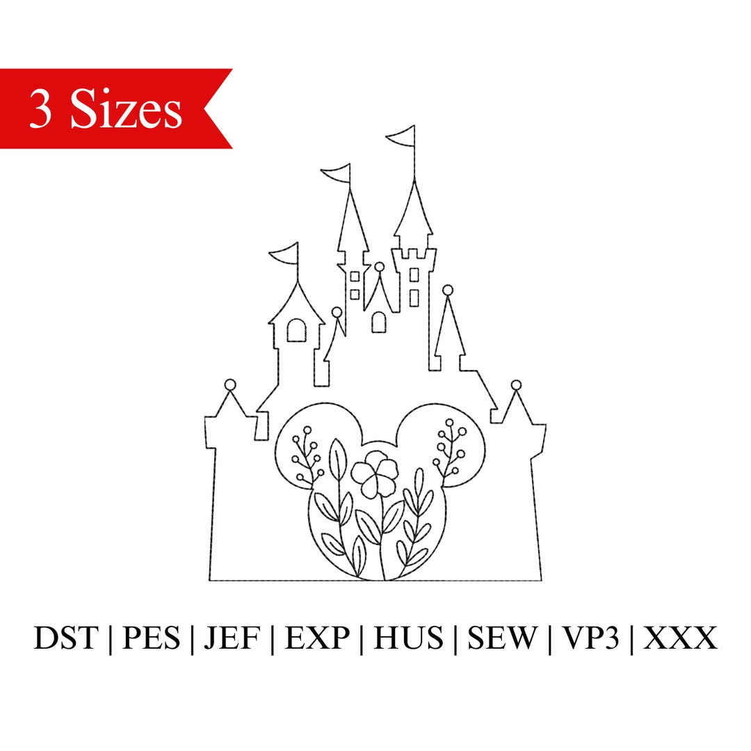 Magical Castle Machine Embroidery File, Princess Embroidery Design ...