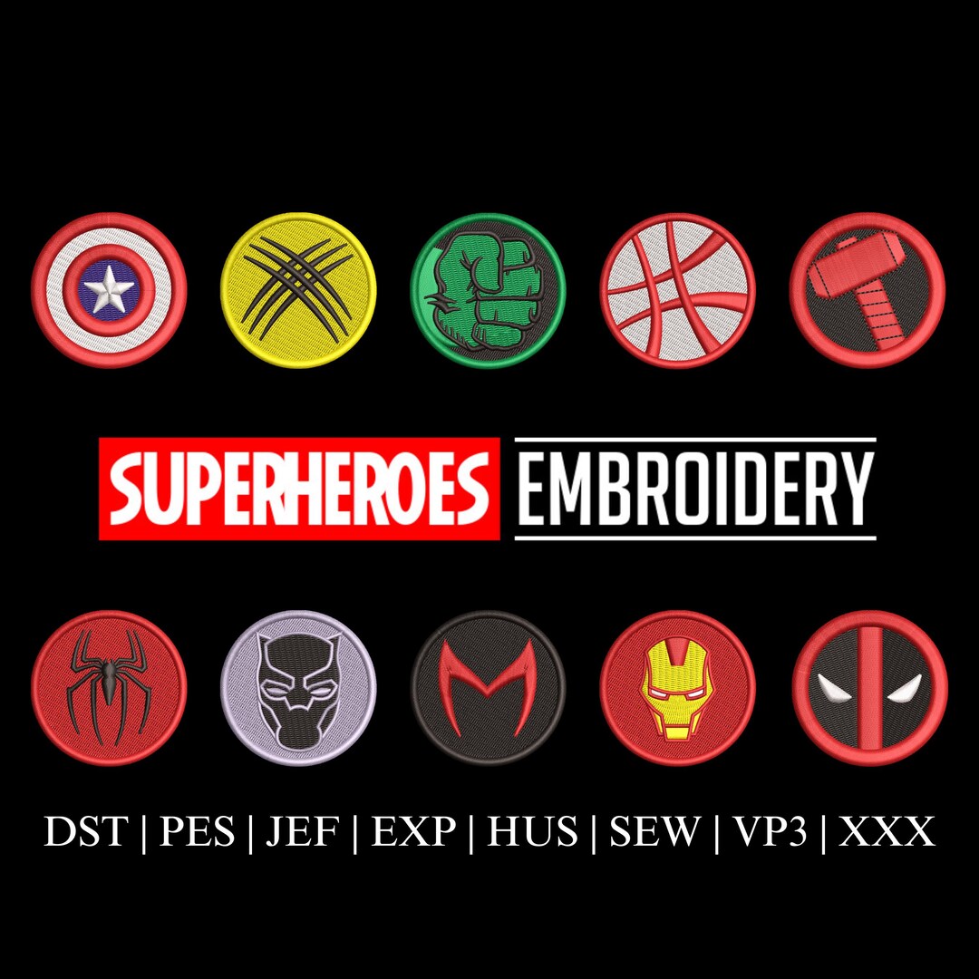 Superheroes Embroidery Design, Marvel Embroidery Design, Heroes ...