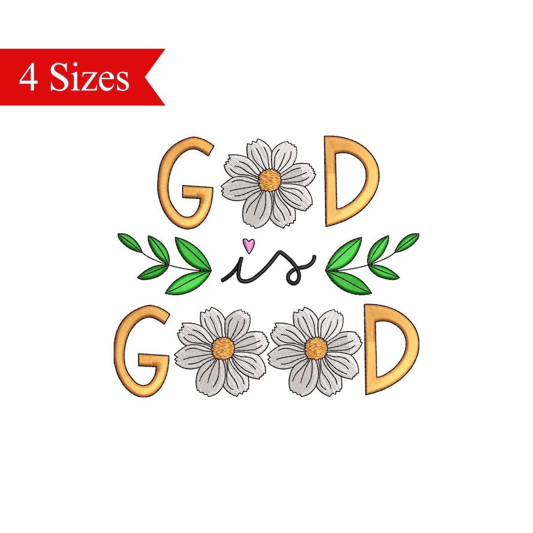 God is Good Embroidery Design File, Bible Machine Embroidery File ...